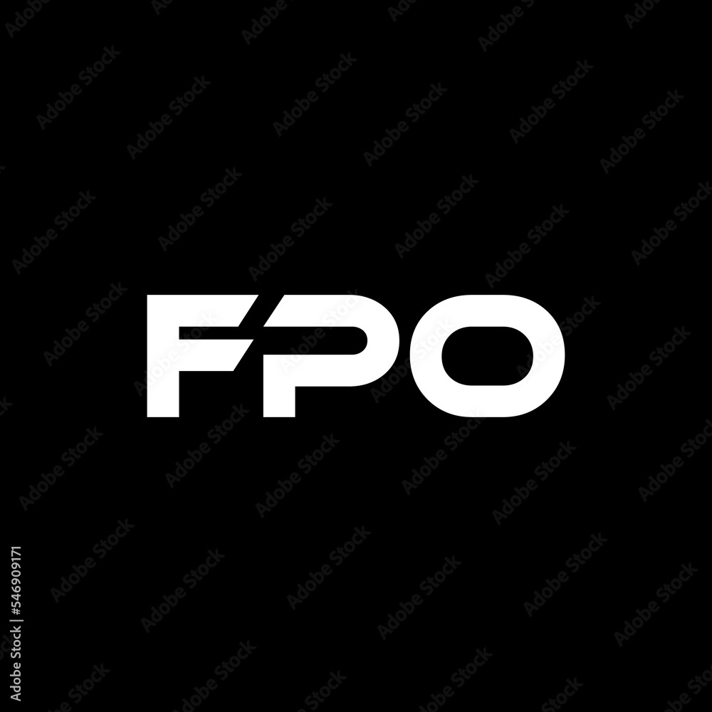 FPO letter logo design with black background in illustrator, vector ...