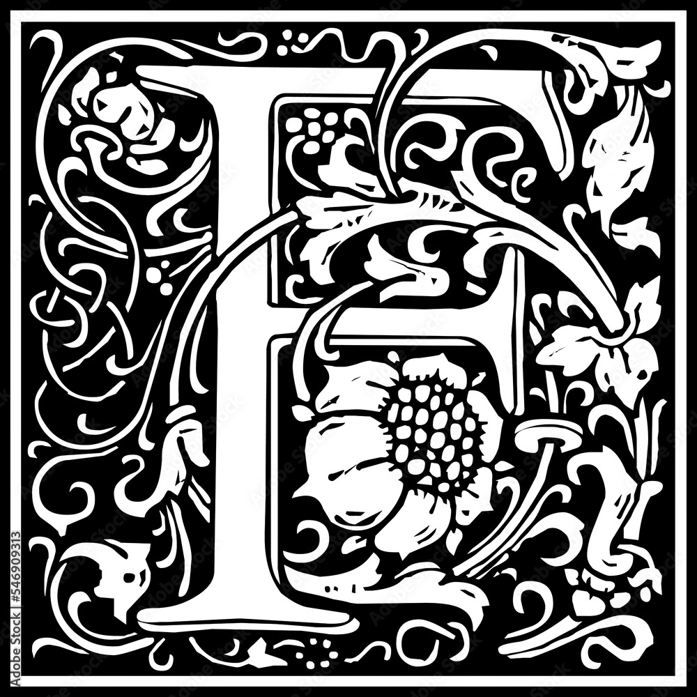 f gothic consonant letter of alphabet Stock-Illustration | Adobe Stock