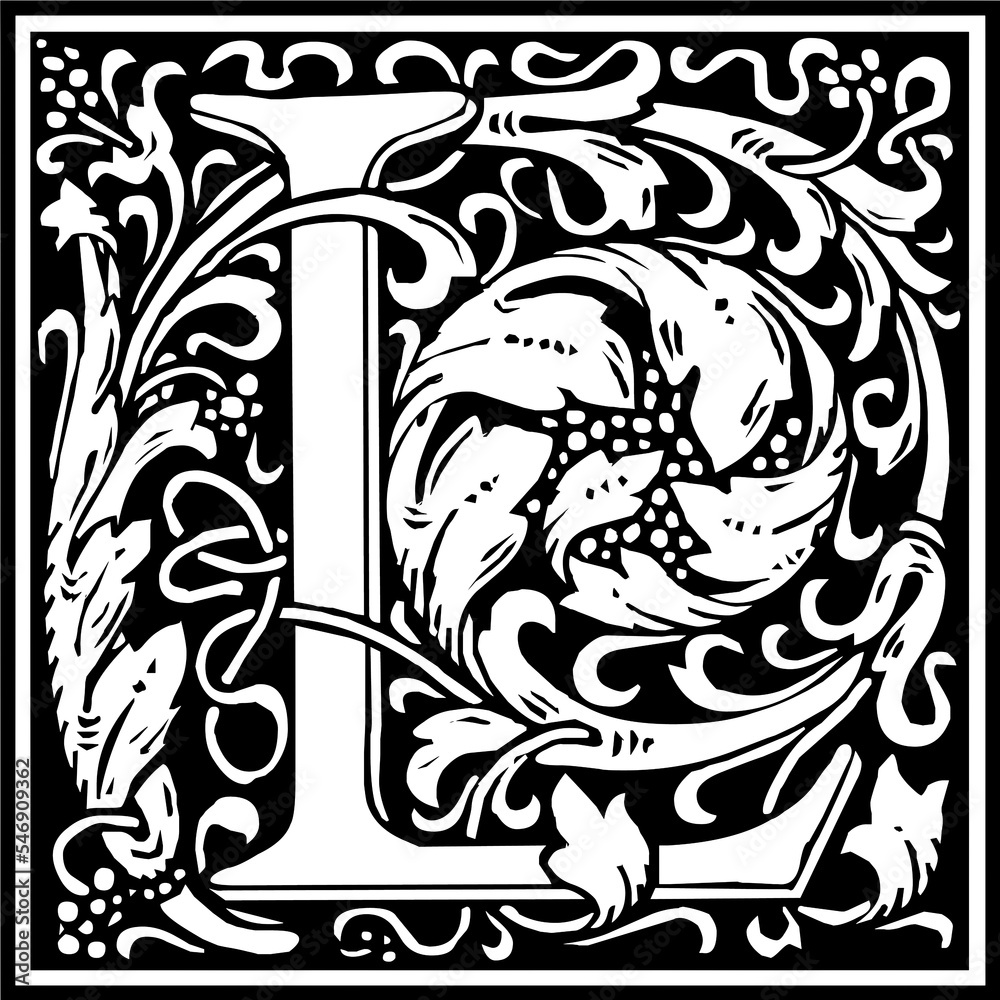 l gothic consonant letter of alphabet Stock Illustration | Adobe Stock