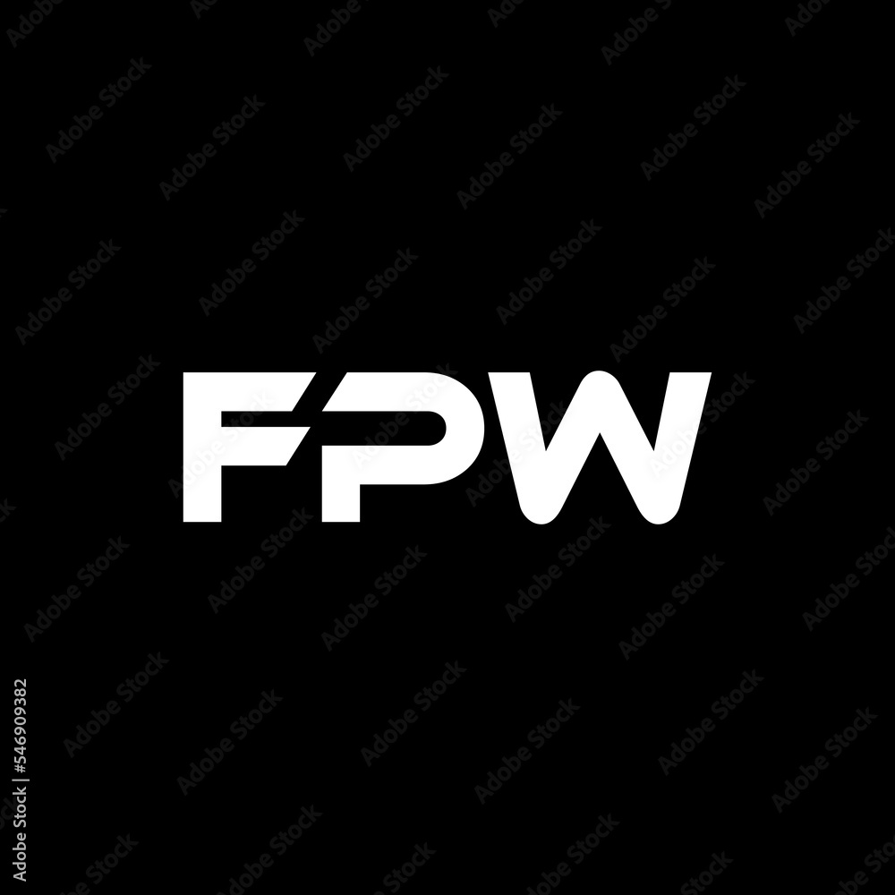 FPW letter logo design with black background in illustrator, vector ...