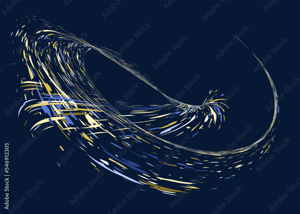 Multi-colored dust particles and debris, paint splashes, strokes are ...