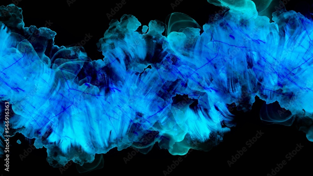 blue hand drawn art, dry painting, thick layer of material, abstract ...