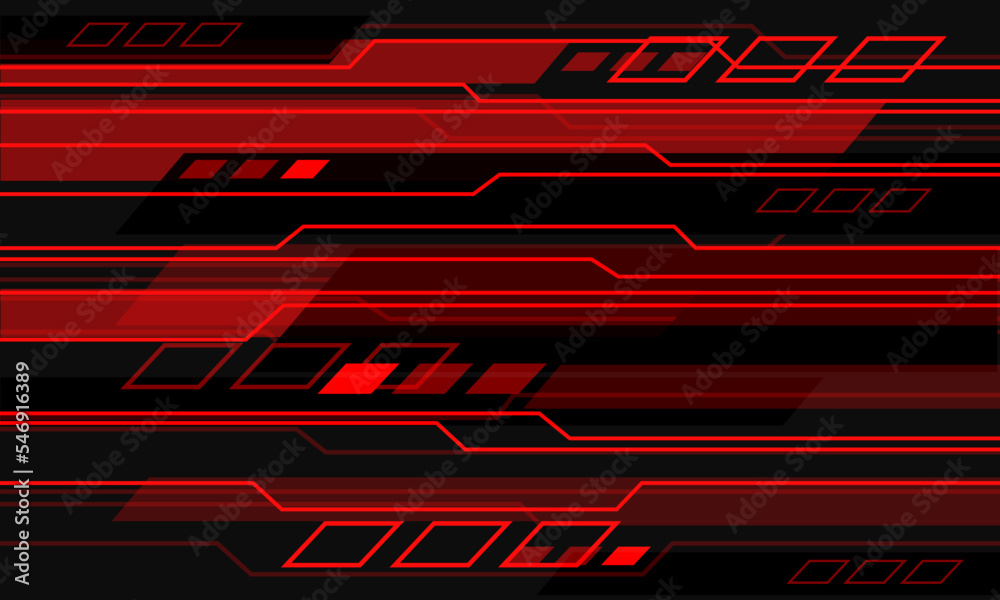 Abstract black red line circuit cyber geometric design ultramodern ...