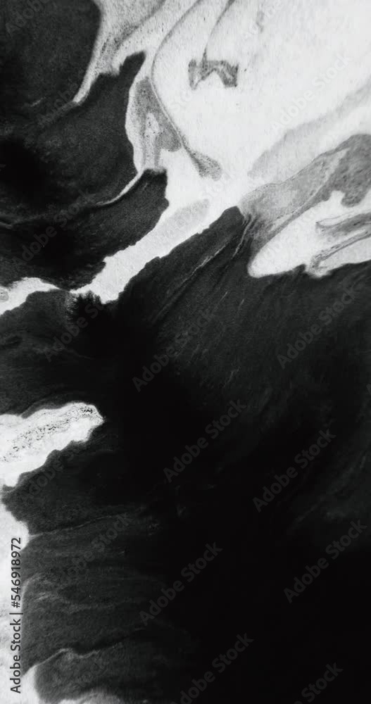 Vertical video. Black paint water drop. Ink spatter. Opener transition ...