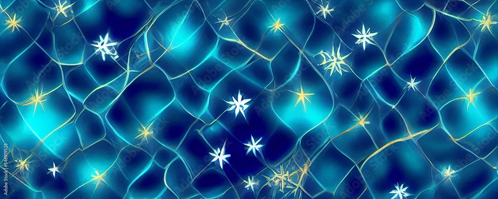 Abstract dreamy blue star filled sky background. Dreamy illustration ...