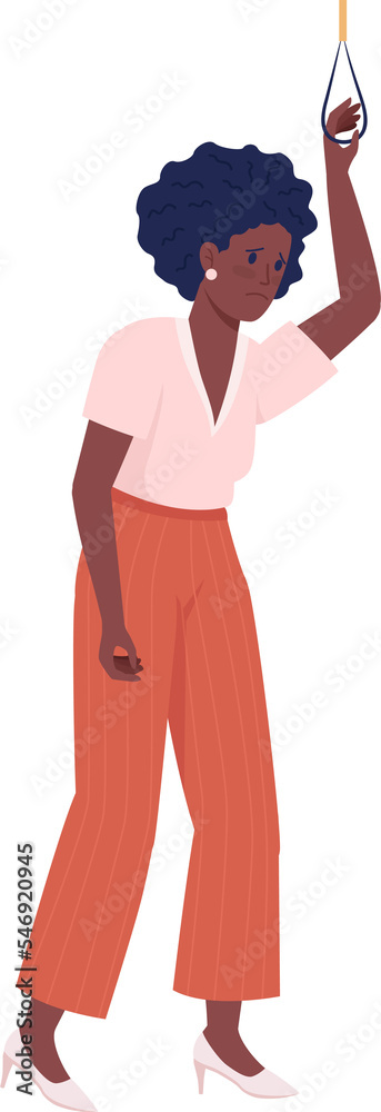 Female stranger taking compassion semi flat color raster character ...