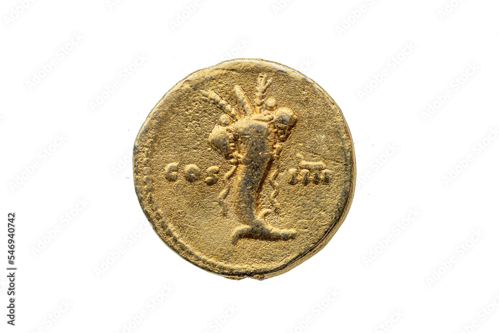 Roman gold aureus replica coin reverse of Roman Emperor Domitian AD 81 ...