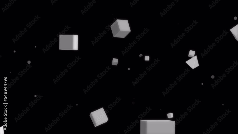 Geometry 3D shape particles fly looped transparent background 4K. Easy ...