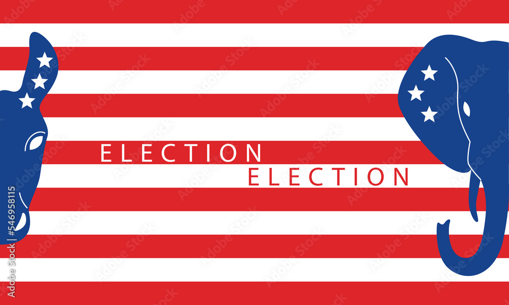 Elections in the USA. Democrat and Republican mascots, elephant figure ...
