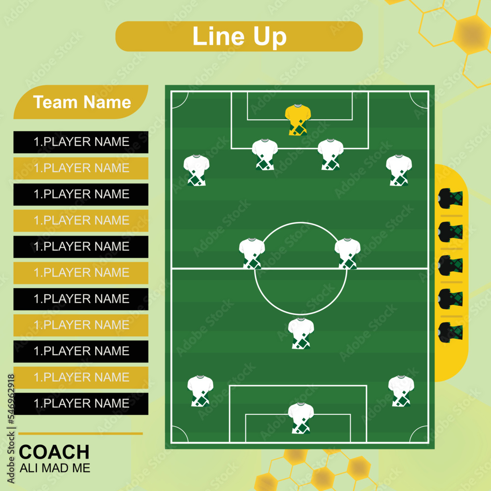 Football Lineup design Stock Vector | Adobe Stock