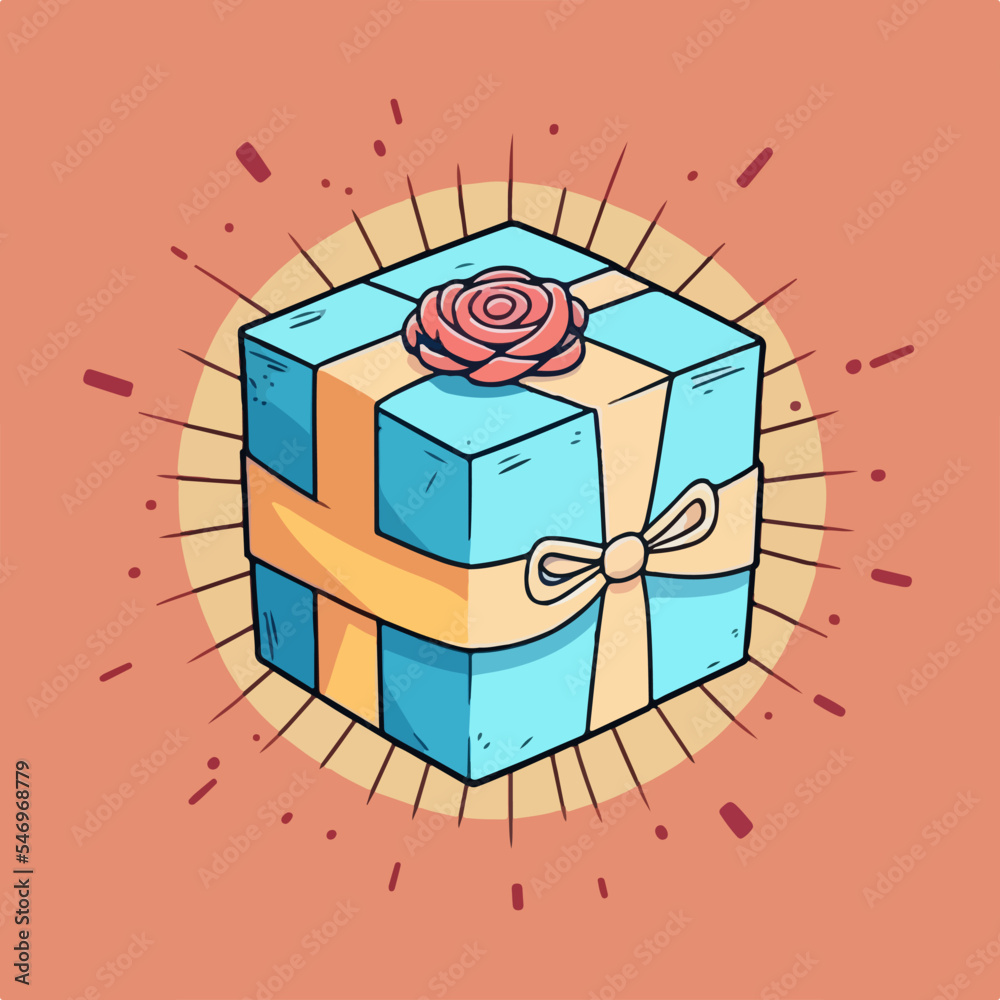 Christmas present box cartoon sticker, xmas gift box stickers pack. New ...