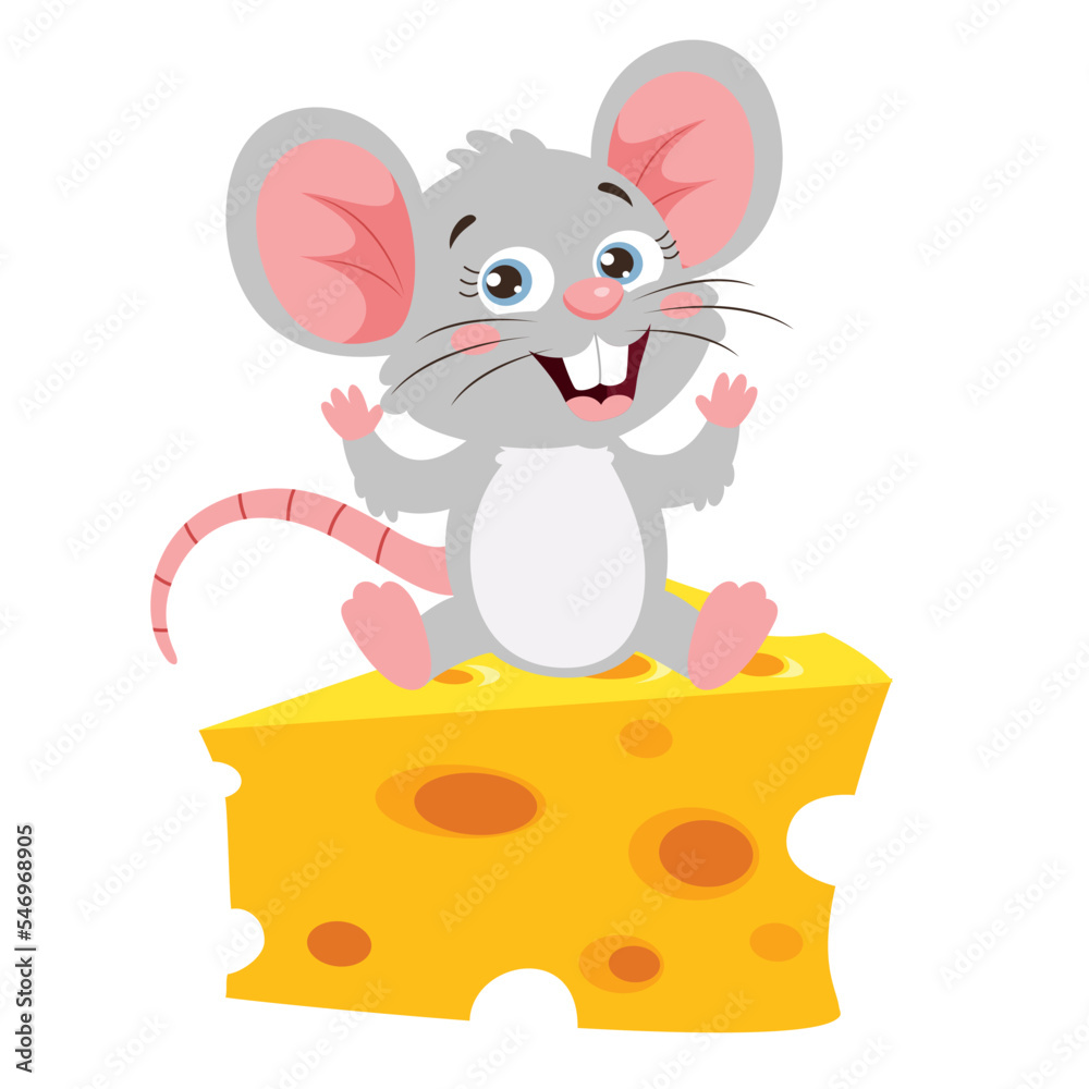 Cartoon Illustration Of A Mouse Stock Vector | Adobe Stock