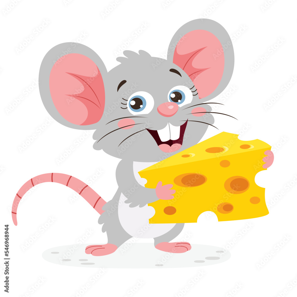 Cartoon Illustration Of A Mouse Stock Vector | Adobe Stock