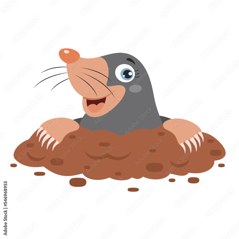 Cartoon Illustration Of A Mole Stock Vector | Adobe Stock