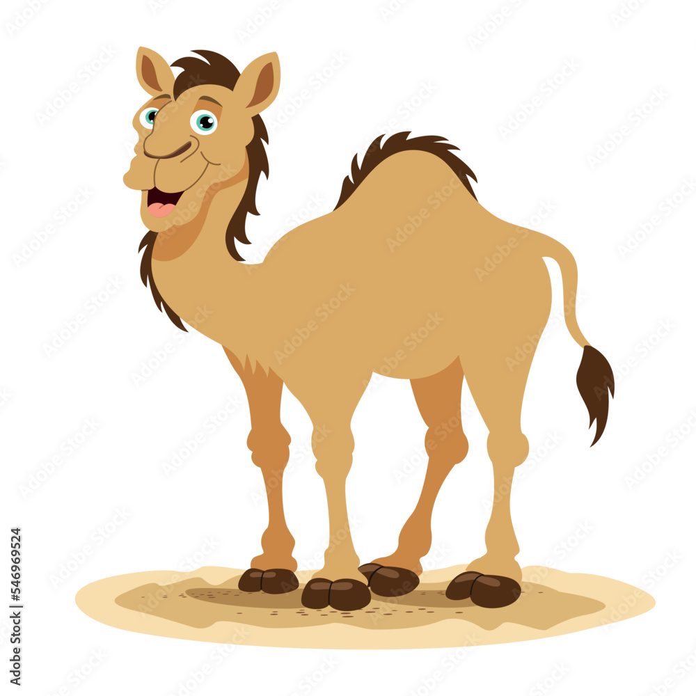 Cartoon Illustration Of A Camel Stock Vector | Adobe Stock