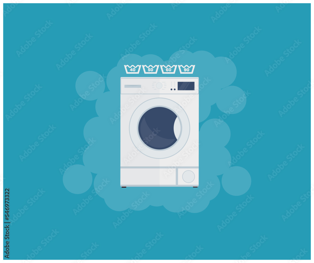 Washing machine sets the washing program for the washing machine logo ...