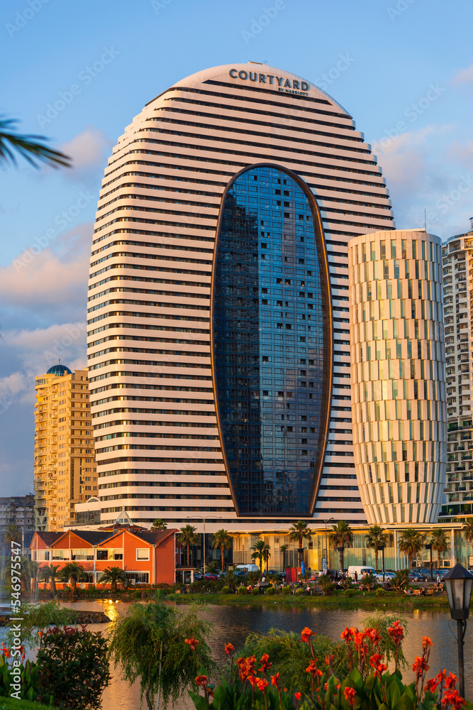 BATUMI, ADJARA, GEORGIA - JULY 6: Batumi Courtyard by Marriott Hotel ...