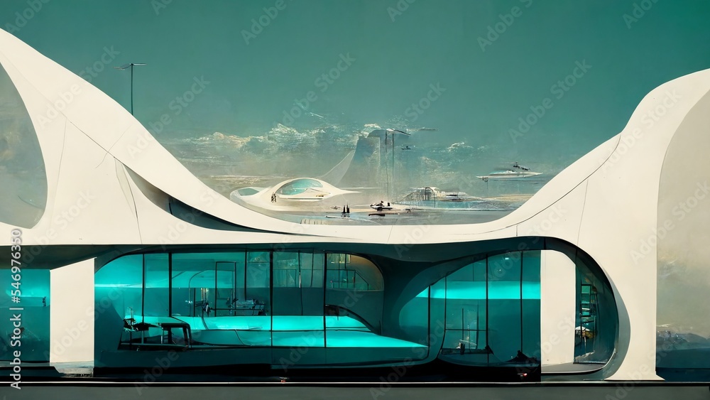 futuristic building design architecture concept render background ...