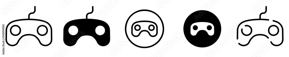 Conjunto de iconos de mando de consola de videojuegos. Palanca, control ...
