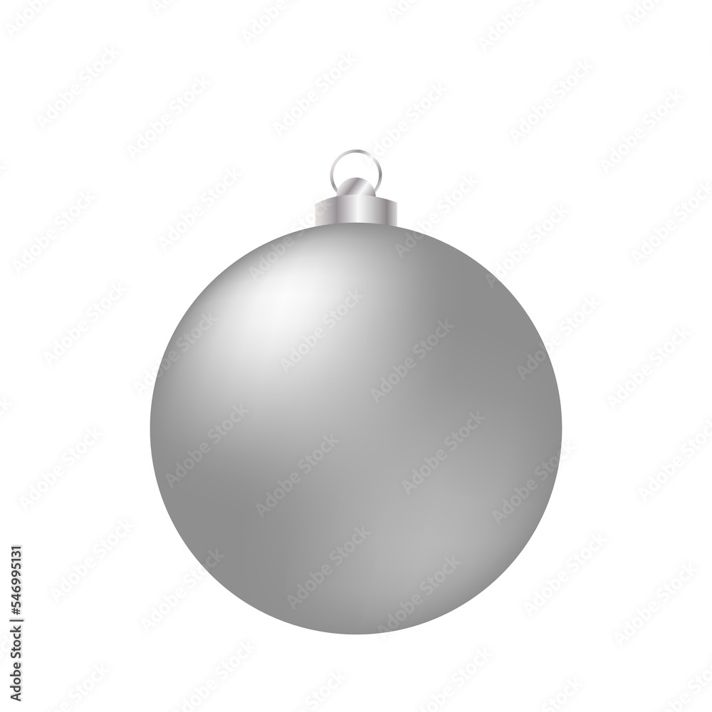 Esfera de navidad plateada, imagen en png, 300 ppp Stock Illustration ...
