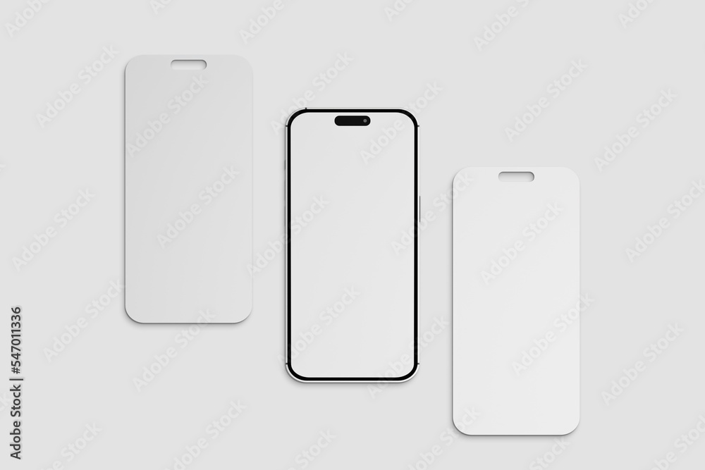 iPhone 14 pro max Smartphone mockup. Smartphone 3d model. 2 Phones on ...