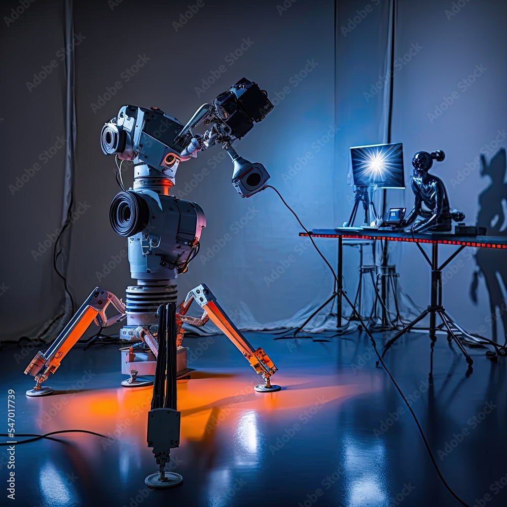 Robot at work. Robotic arm, smart technology manufacturing process ...