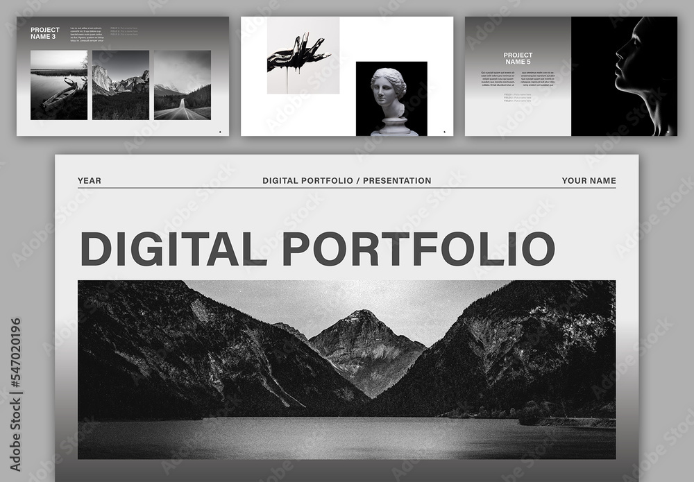 Digital Portfolio Layout Stock Template | Adobe Stock