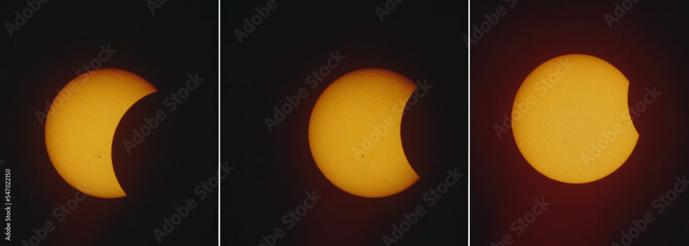 Partial solar eclipse phases of May 30, 1984 as seen in North Italy ...