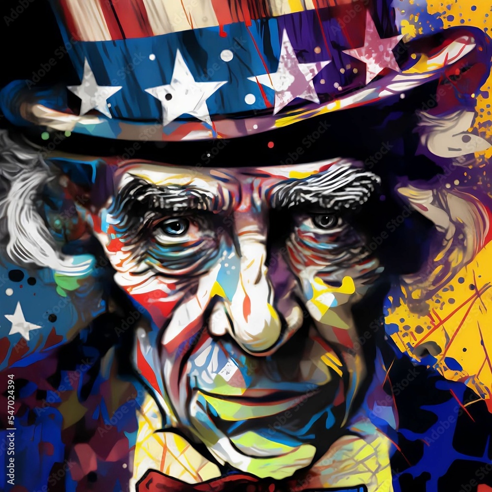 Abstract Creepy Uncle Sam | Created Using Midjourney and Photoshop ...