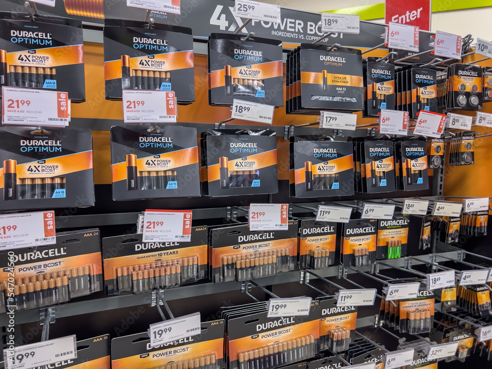 Seattle, WA USA - circa November 2022: Close up view of Duracell ...