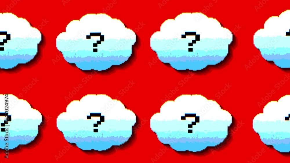 Old School 2D Retro Arcade Video Game Moving Clouds on a Blue Sky. 4K ...