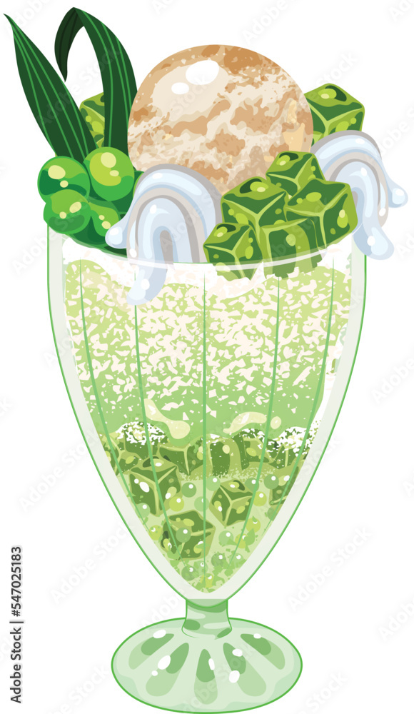 Buko Pandan Dessert Illustration Stock Vector | Adobe Stock