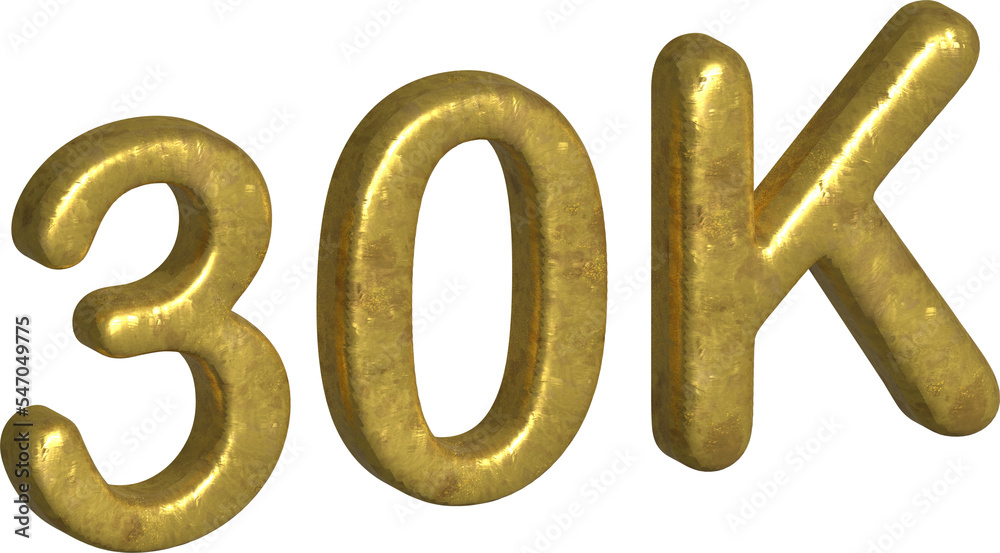Social media post design to reach thousands of followers. 30k Gold 3d ...