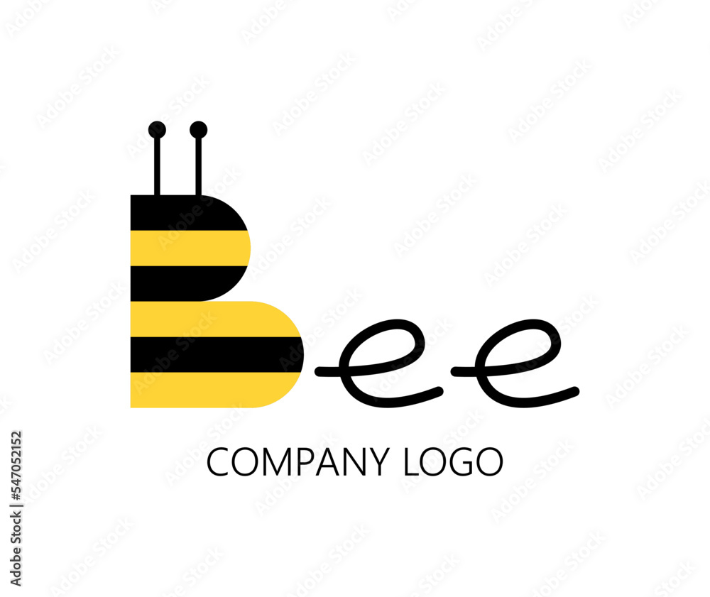 Bee flat color logo isolated on white background. Design for company ...