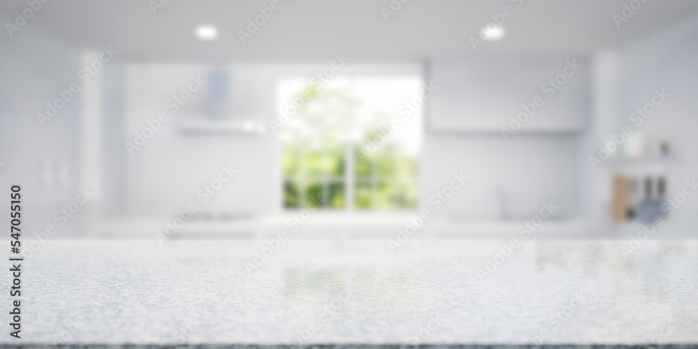 3d rendering of granite stone counter or countertop. Include blur ...