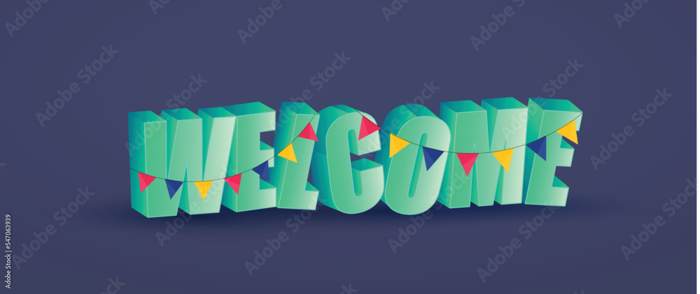 Welcome. Welcome 3D announcement banner template. WELCOME BACK ...