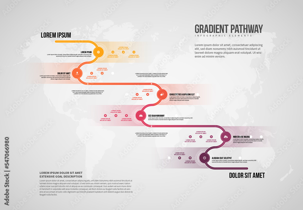 Gradient Pathway Infographic Stock Template | Adobe Stock