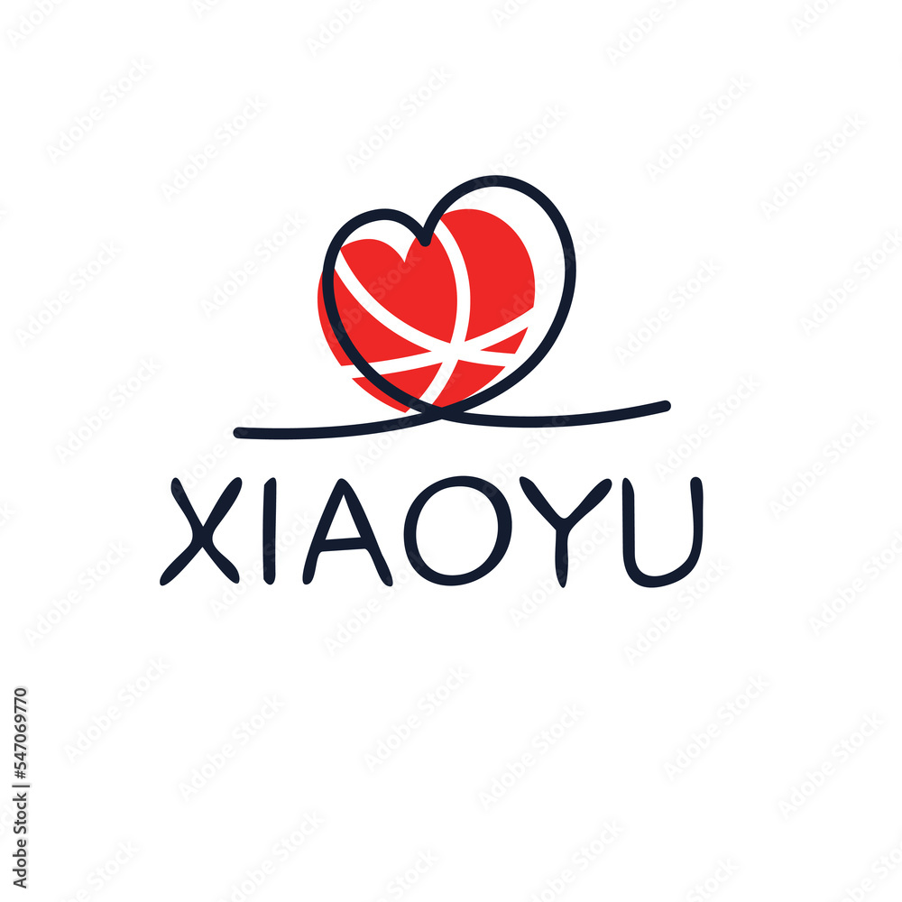 (Xiaoyu) Calligraphy name, Vector illustration. Stock Vector | Adobe Stock
