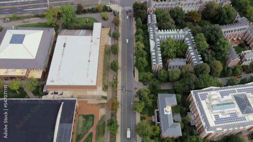 Flying down North Harvard Street across the Anderson Memorial Bridge ...