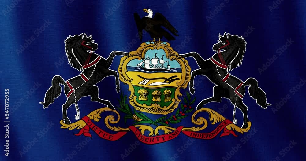Pennsylvania’s flag seamless loop animation. 4k animation background ...