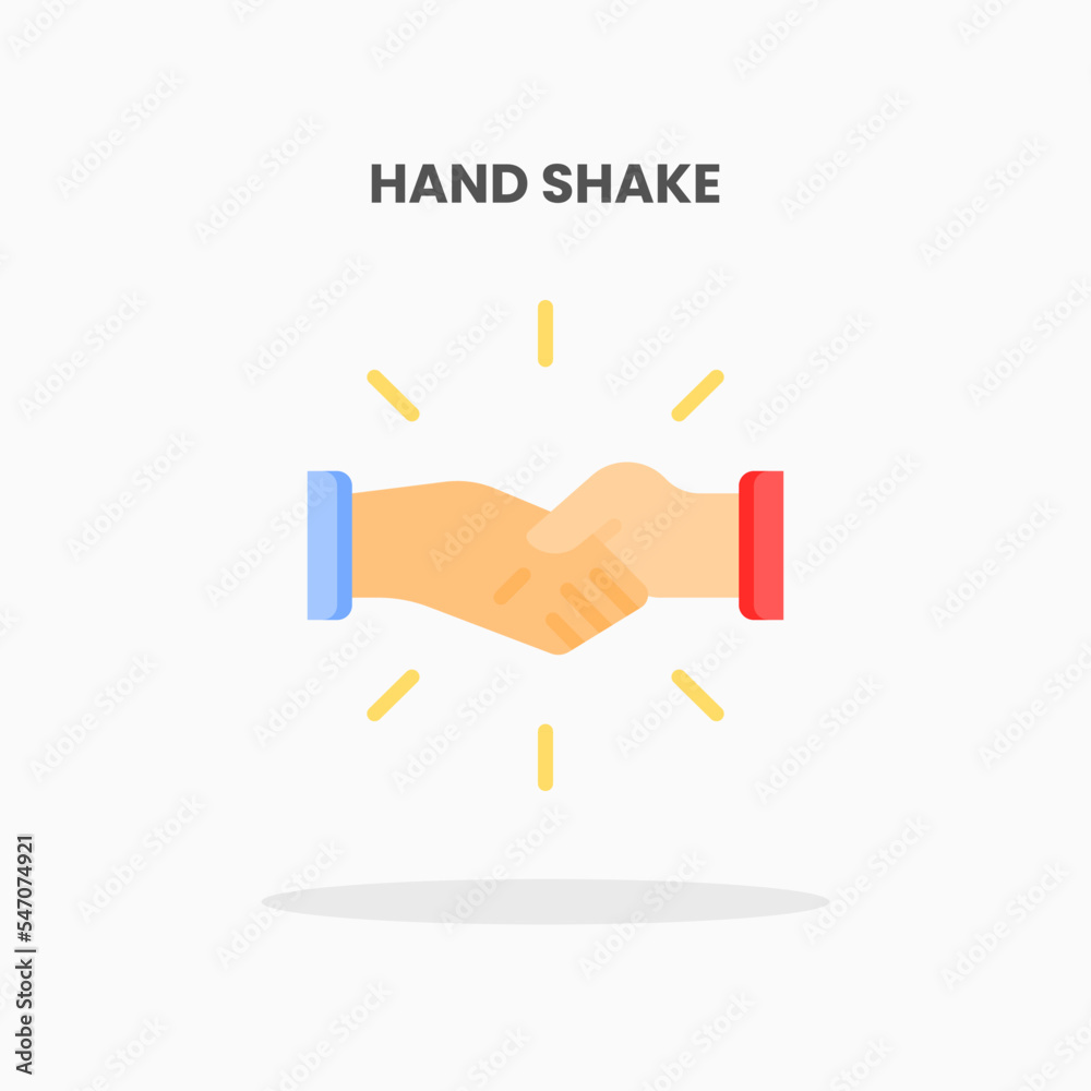 Hand Shake icon flat. Vector illustration on white background. Can used ...
