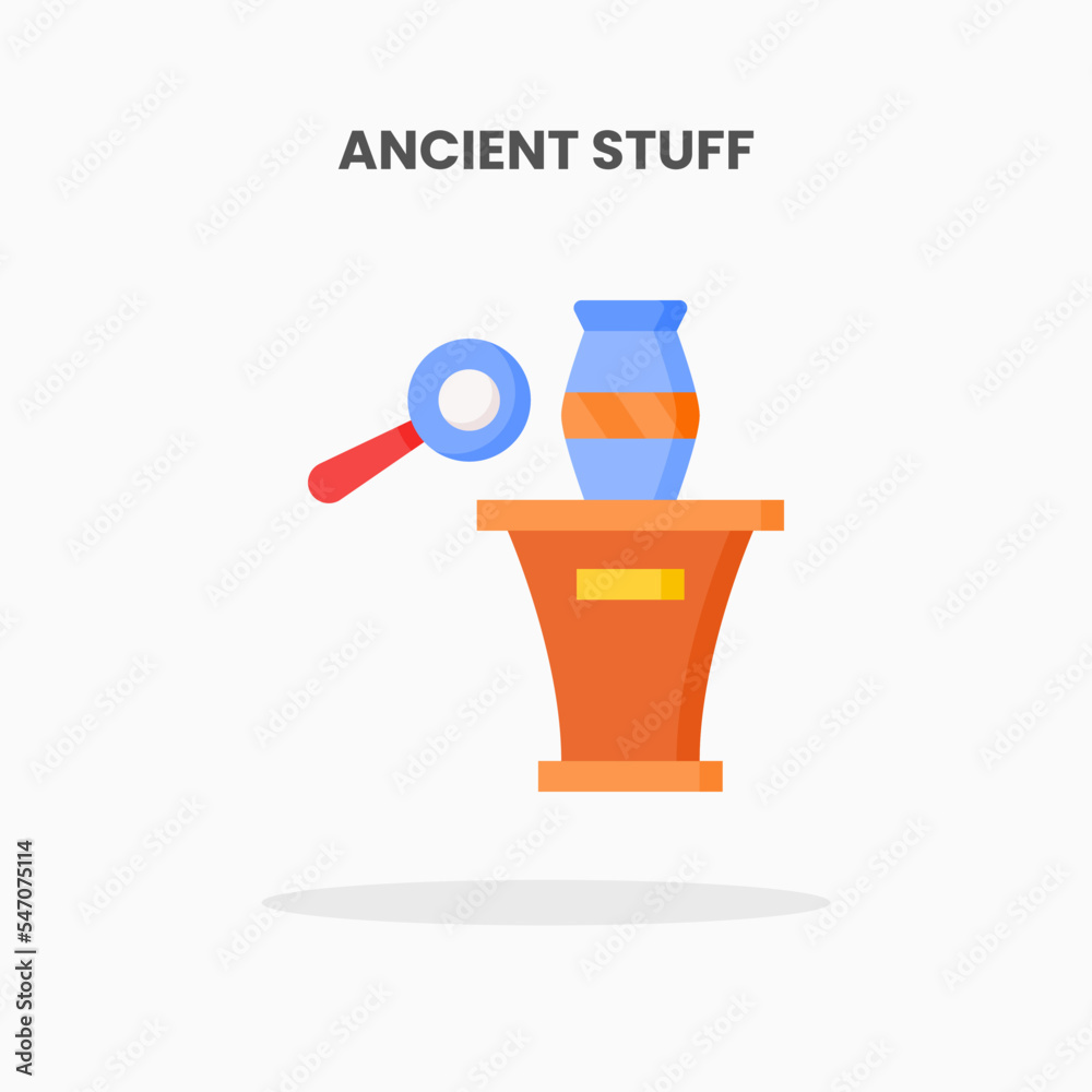 Ancient Stuff icon flat. Vector illustration on white background. Can ...