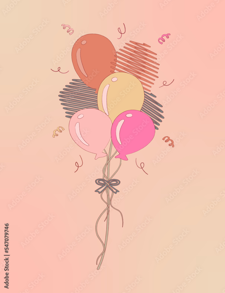 set of colorful balloons background design template, collection of ...