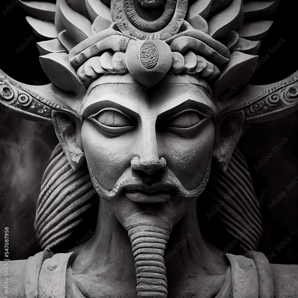 Ancient Anunnaki God Statue 3d Render Illustration Stock Illustration Adobe Stock