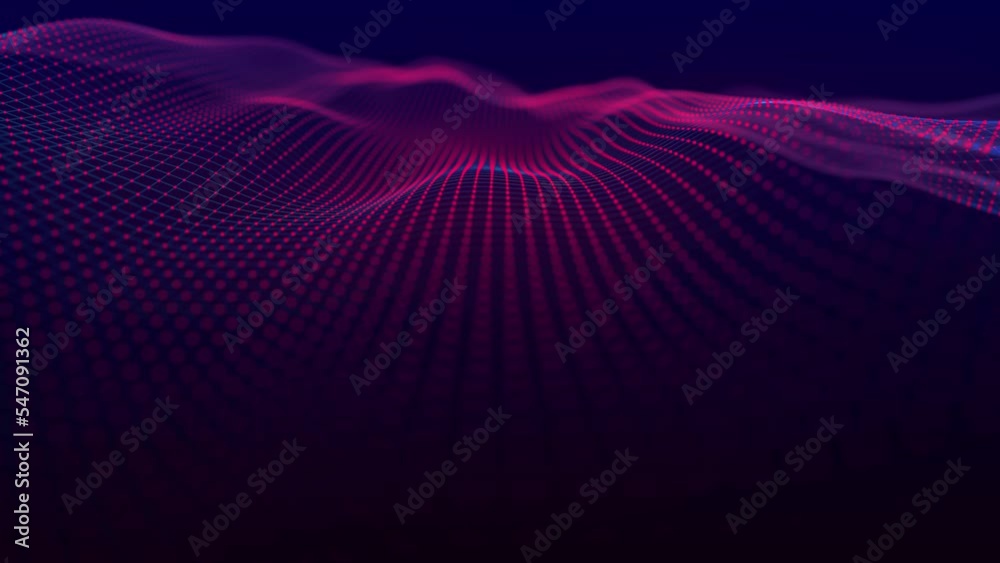 Abstract background with dynamic wave. Futuristic point wave. Sound ...