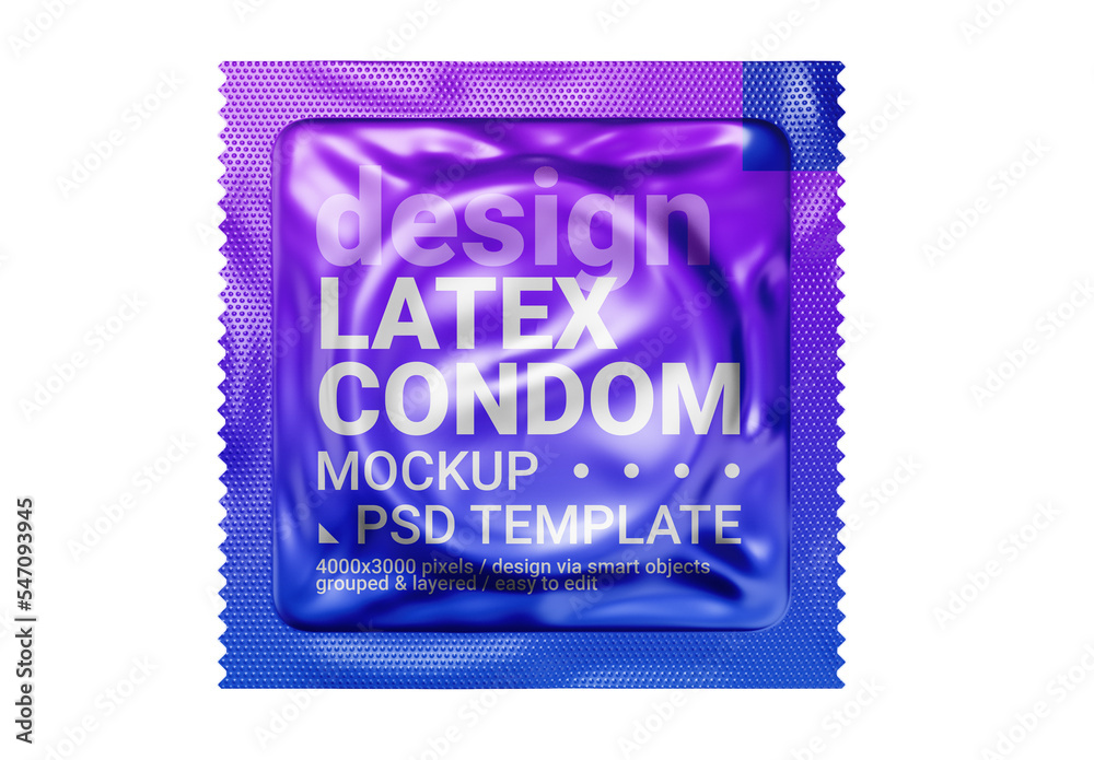 Condom Package Mockup Stock Template | Adobe Stock