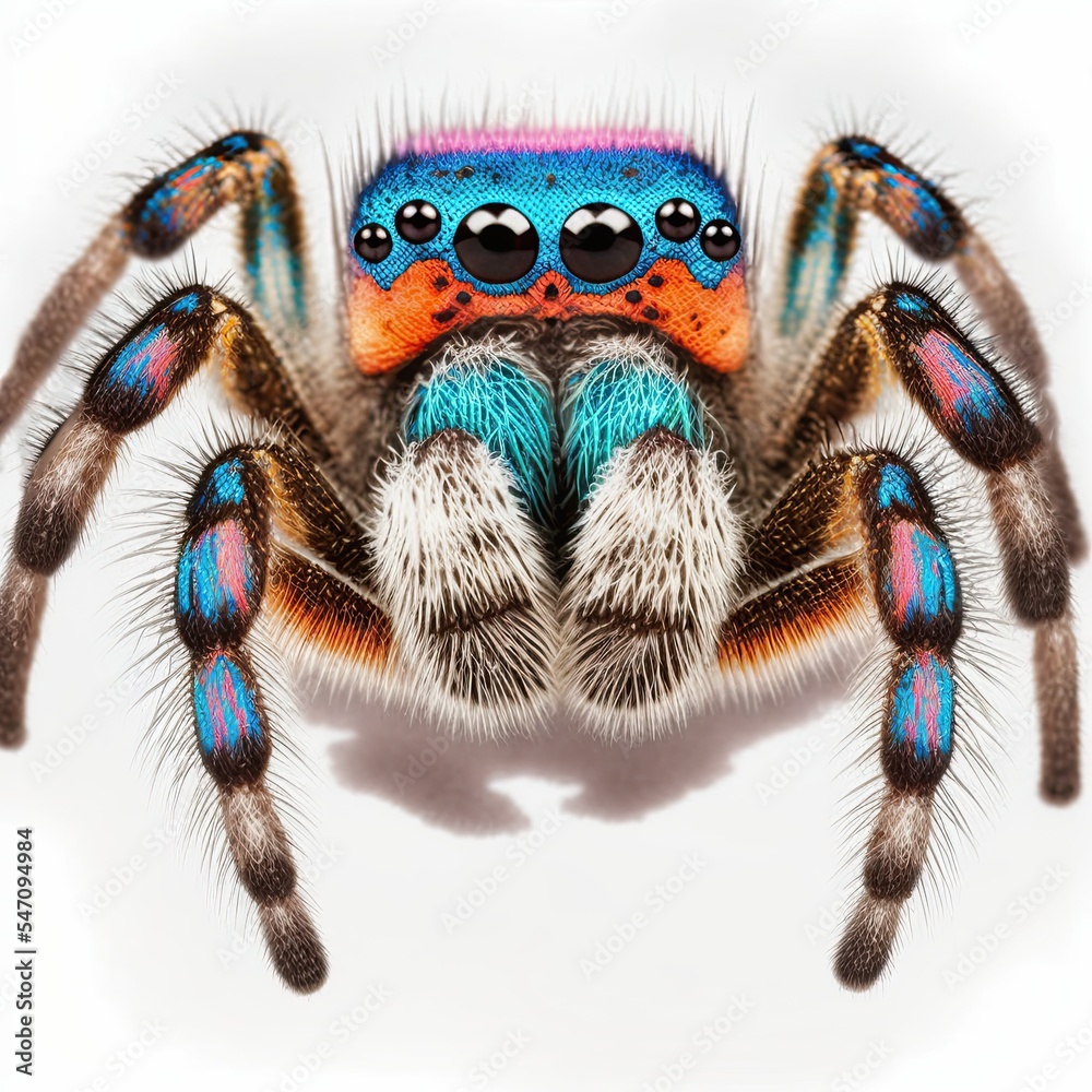 Maratus volans, a member of the Salticidae family and the Maratus genus ...
