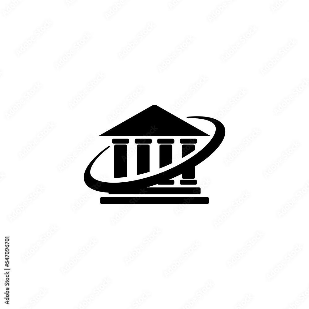 Bank building icon. Online banking, logo design isolated on white ...
