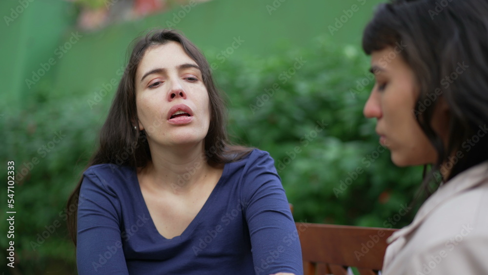 Depressed woman suffering with the help and support of female friend ...