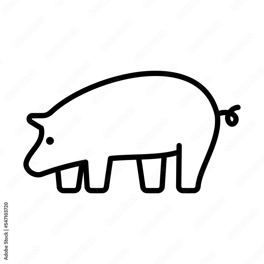 Pig Icon Logo Design Vector Template Illustration Sign And Symbol ...